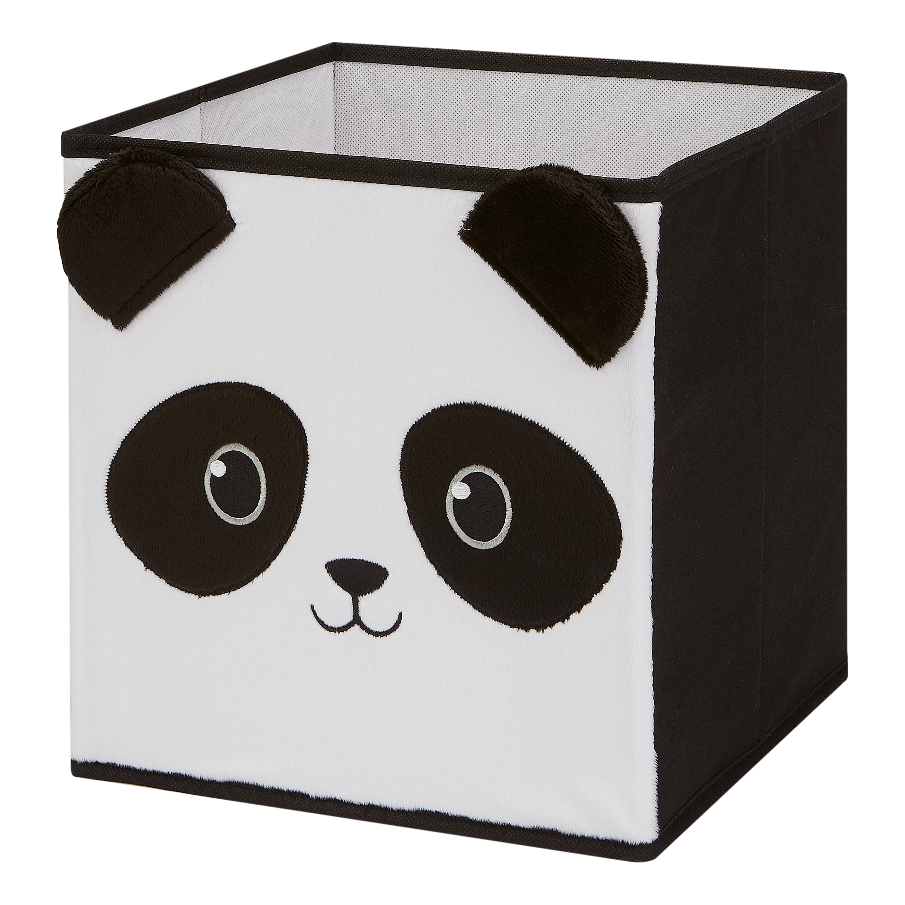 Mainstays Kids Fabric 10.5" x 10.5" x 11" Collapsible Panda Storage Bin ...