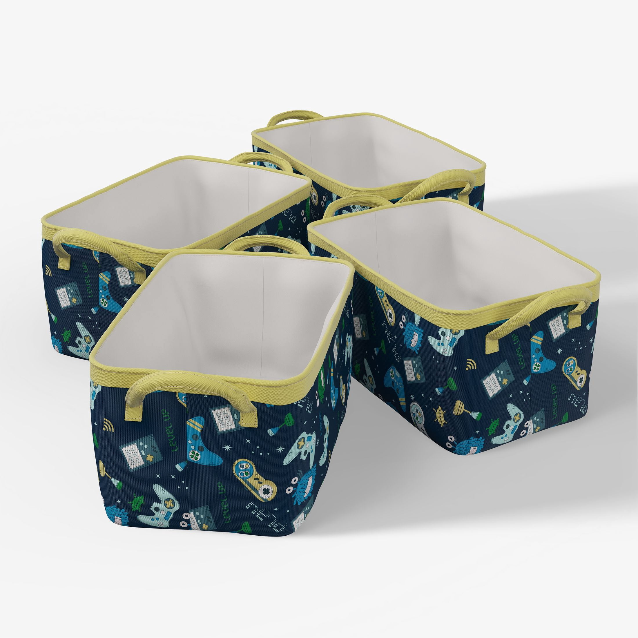 Mainstays Kids Medium Gamer Canvas Printed Storage Basket with Handles ...