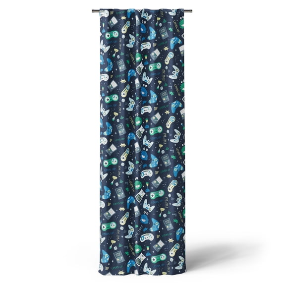 Mainstays Kids Navy Blue Printed Glow in the Dark Blackout Rod Pocket ...