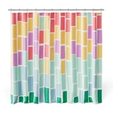 Mainstays Kids Fabric Shower Curtain with Hooks Set, Geo - Walmart.com