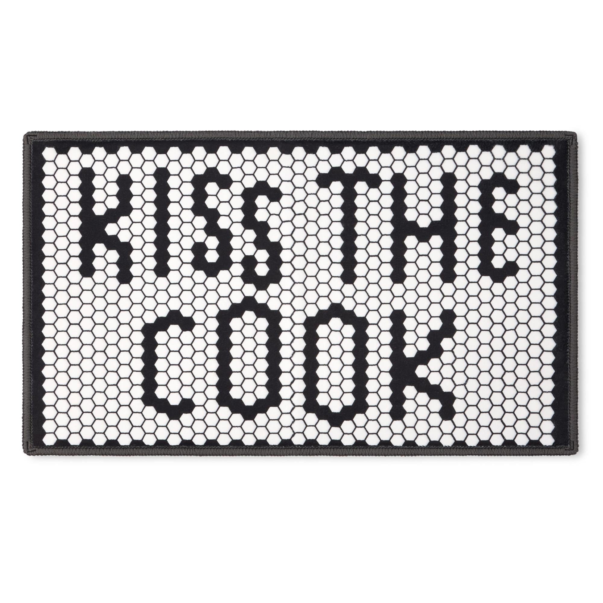 Mainstays Kiss the Cook Kitchen Mat, Balck and White, 18"x30" - Walmart.com