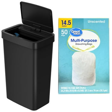 Better Homes & Gardens Kitchen Recycle Trash Can, 16 Gallon Plastic ...