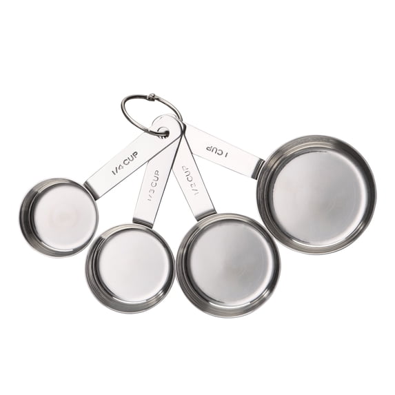 Mainstays Stainless Steel 4-Piece Nesting Measuring Cups Set with ...
