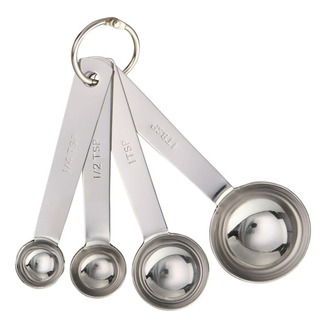 Mainstays Kitchen Stainless Steel 4-Piece Nesting Measuring Spoons Set ...