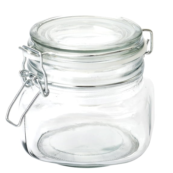 Mainstays Glass Lock Lid Jar 17-Ounce Clear Airtight Food Storage ...