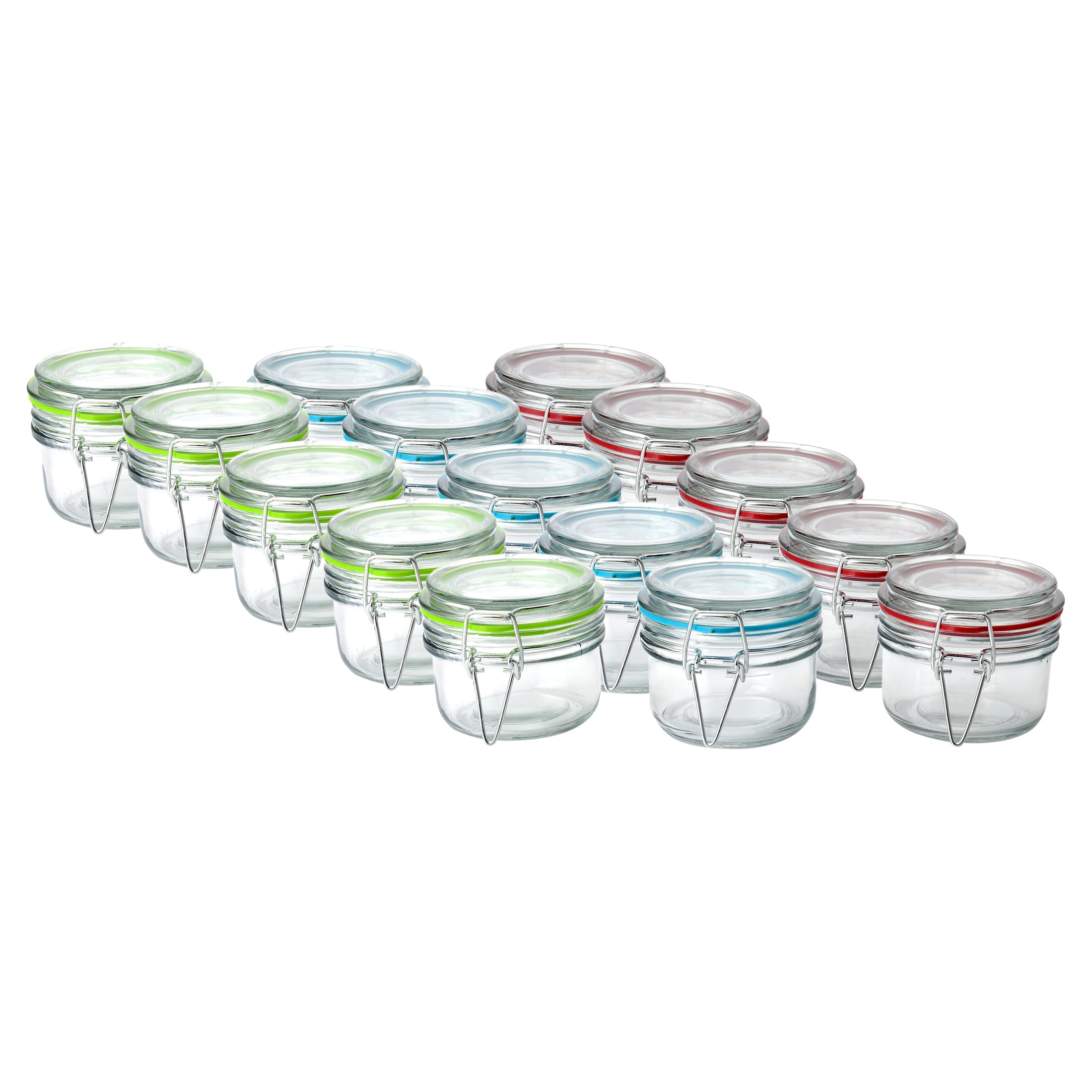 (5 pack) Mainstays Kitchen Storage 5-Ounce Clear Glass Lock Lid Jar ...