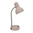 Mainstays LED Gooseneck Desk Lamp with Catch-All Base & AC Outlet, Pink ...
