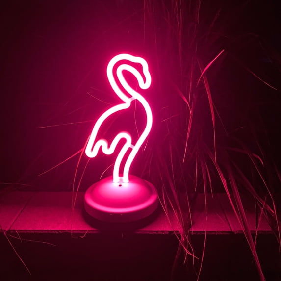 Mainstays LED Neon Pink Flamingo Pool Thermometer - 5.9 in. x 5.9 in. x ...