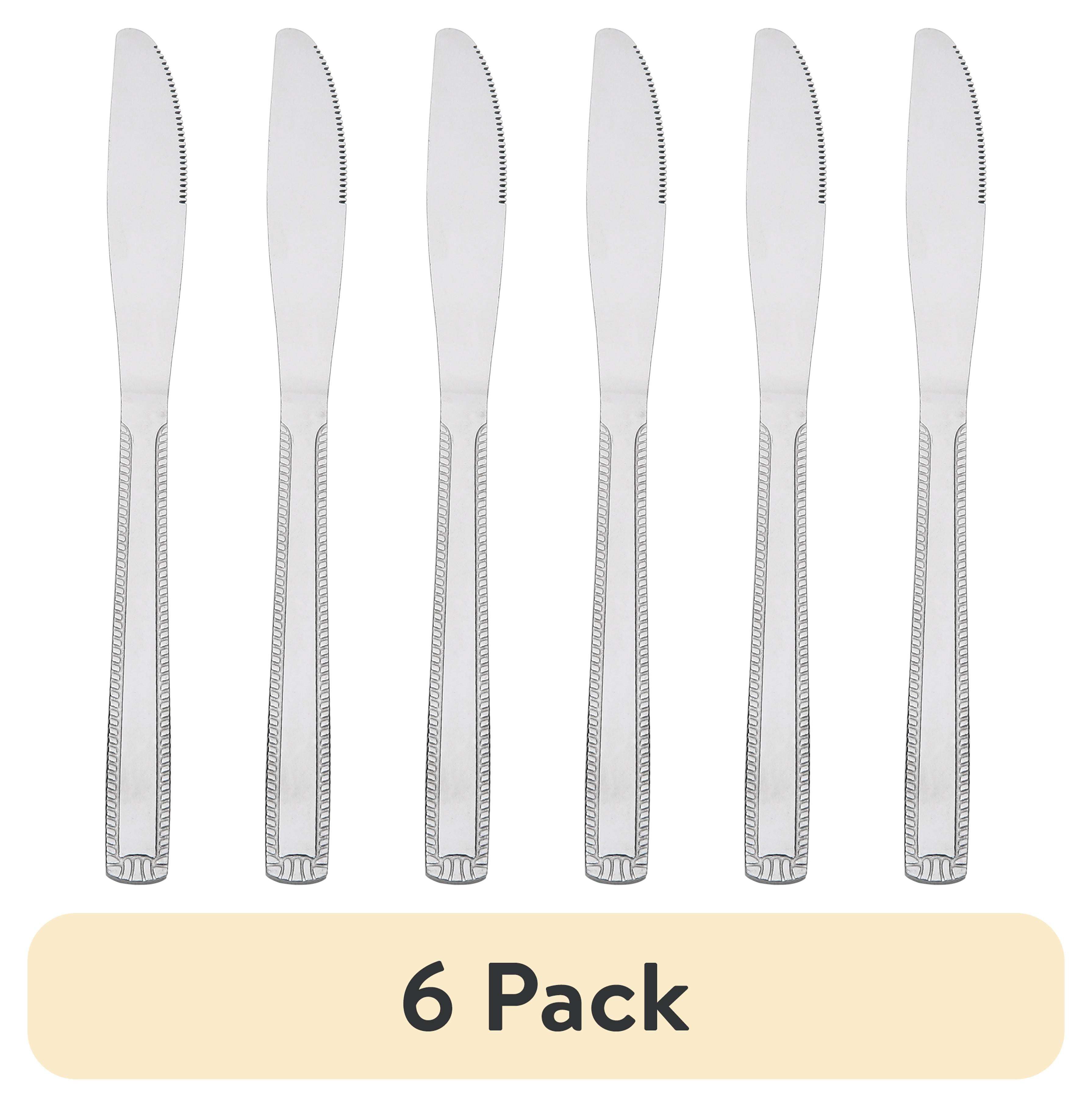 (6 pack) Mainstays Lace Stainless Steel Dinner Tableware Knife, 4-Piece ...