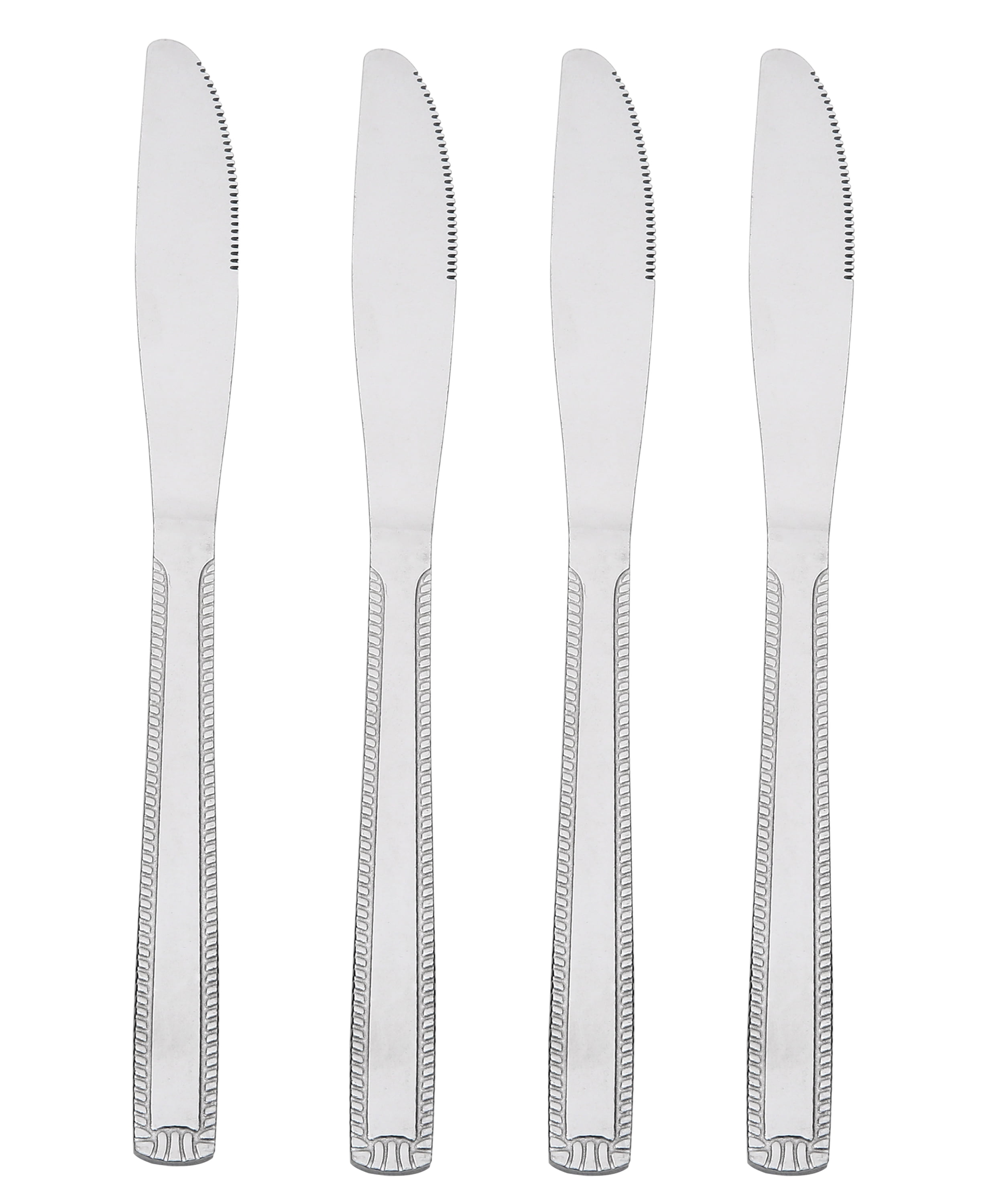 Mainstays Lace Stainless Steel Adult Dinner Tableware Knife, 4-Piece ...