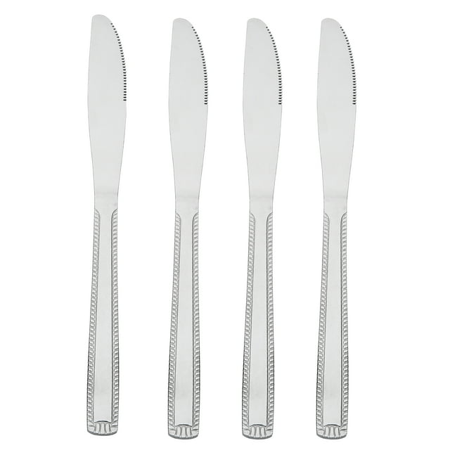 Mainstays Lace Stainless Steel Adult Dinner Tableware Knife, 4-Piece ...