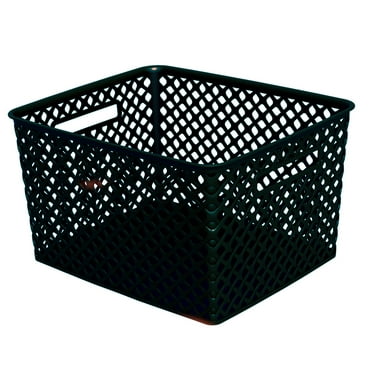Mainstays Black Rectangle Metal Storage Basket with Removable Liner ...