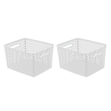 Mainstays Large White Decorative Storage Basket - Walmart.com