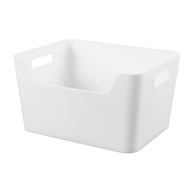 Mainstays Large Easy Access Plastic Storage Bin, White - Walmart.com