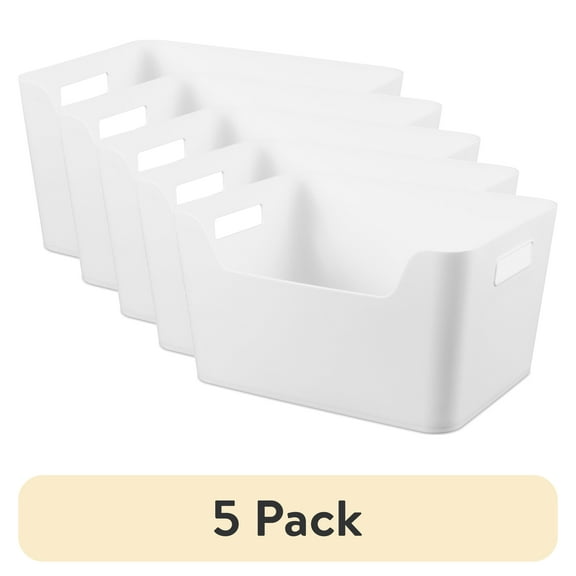 (5 pack) Mainstays Large Easy Access Bin, Versatile Open Plastic ...