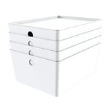 Mainstays Large Lidded Storage Containers, White, Set of 4 - Walmart.com
