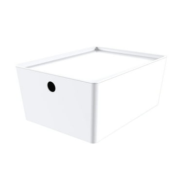 Pen+Gear Plastic Storage Box with Lid, Medium, White - Walmart.com