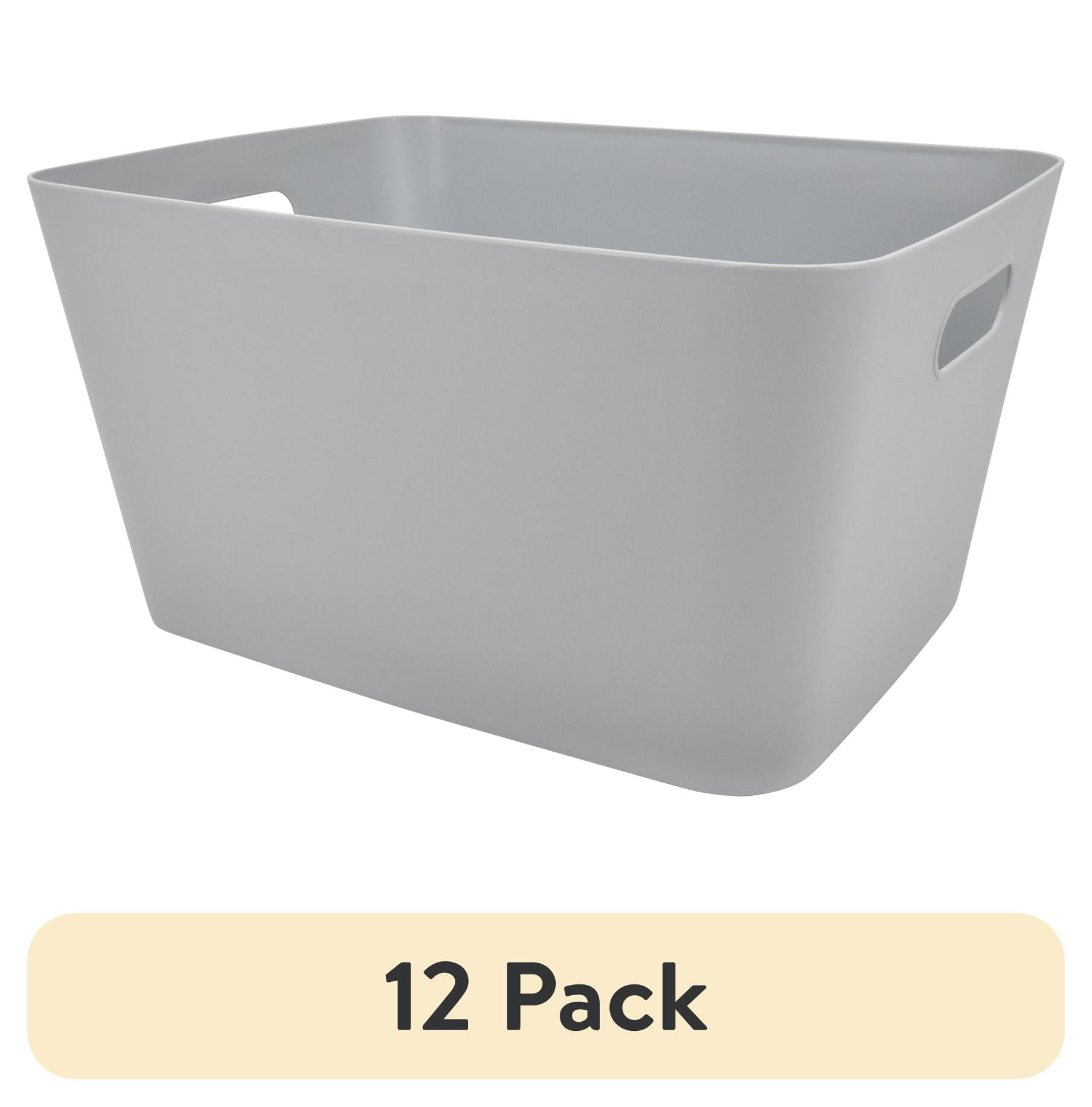 (12 pack) Mainstays Large Plastic Storage Bin, Soft Silver - Walmart.com
