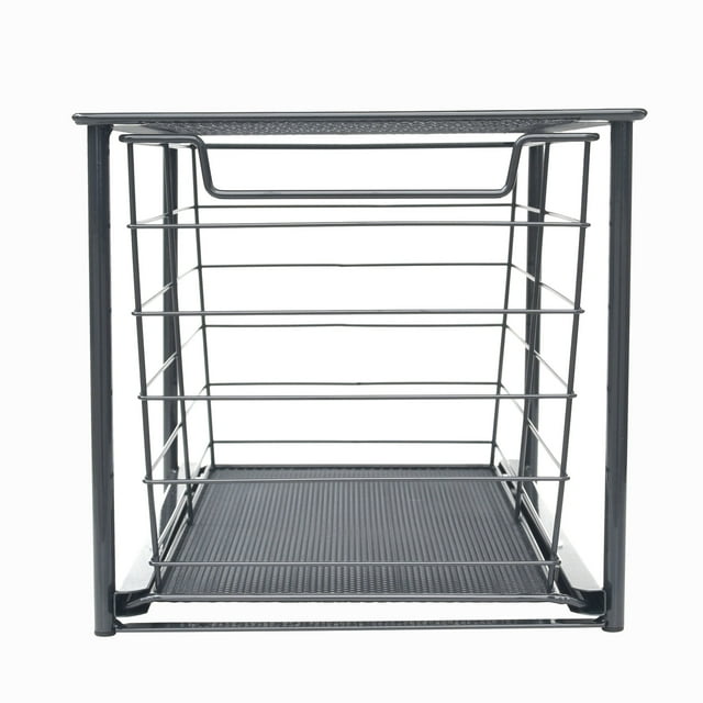 Mainstays Large Stackable Slide-Out Drawer Organizer, Matte Black ...