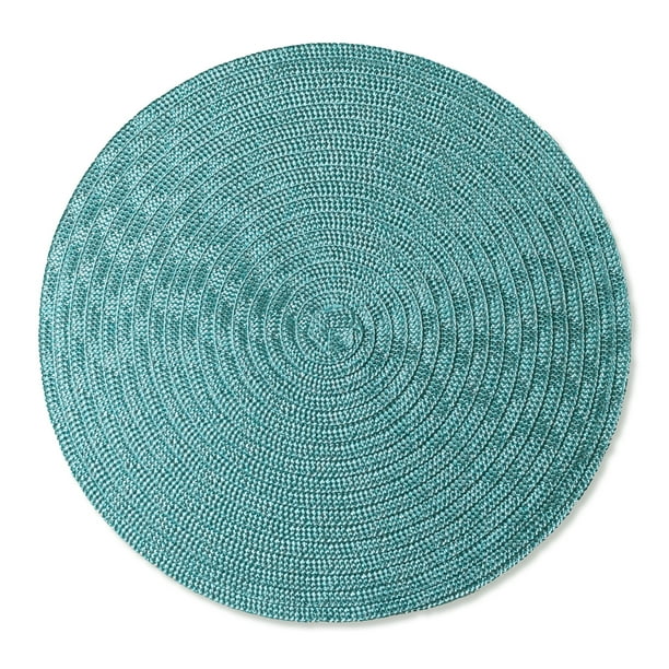Mainstays Lava Polyester Round Table Placemat Teal 15" Round - Walmart ...