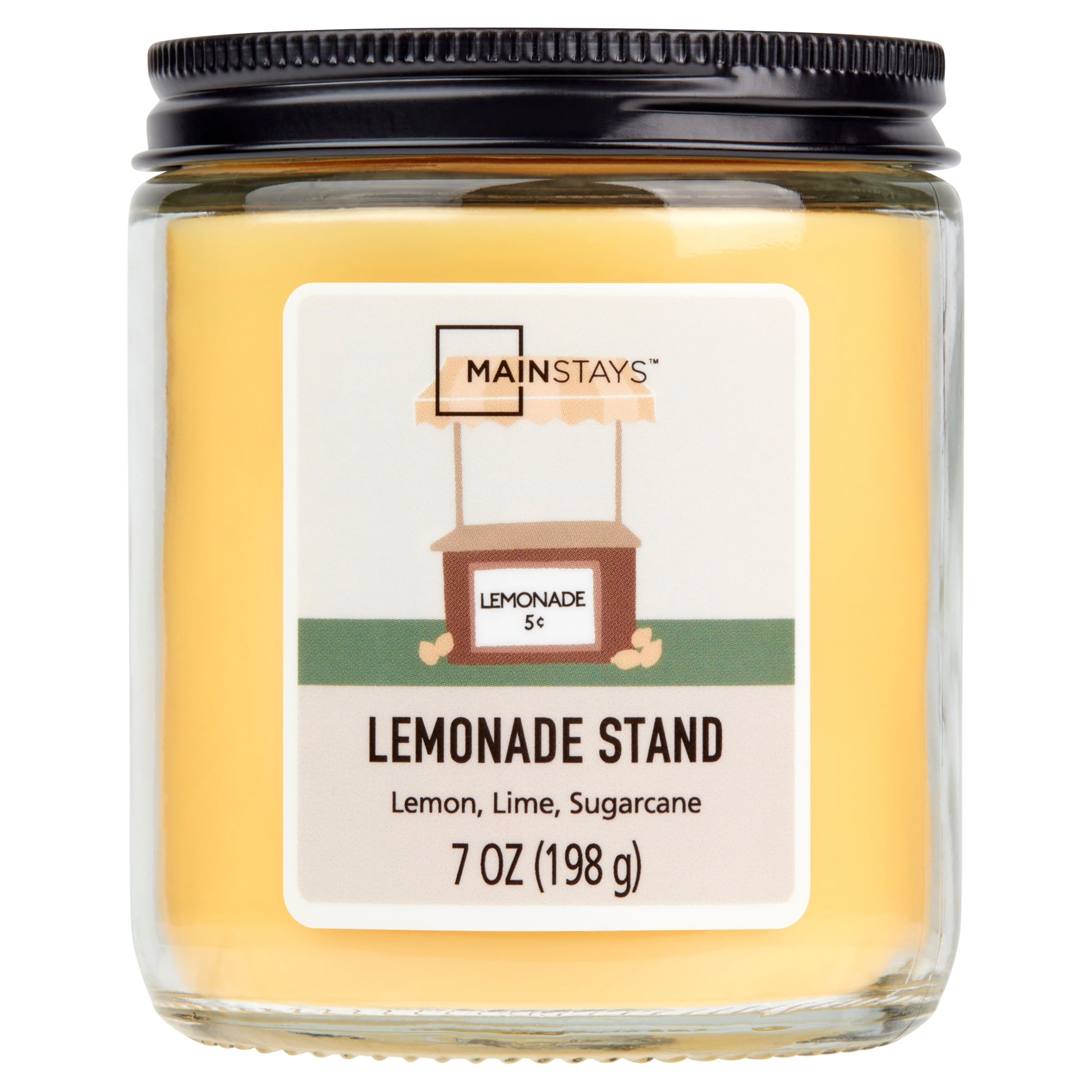 Mainstays Lemonade Stand Scented Single-Wick Twist Glass Jar Candle, 7 ...