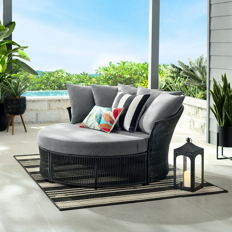 Mainstays Logan Outdoor Daybed Black and Dark Gray
