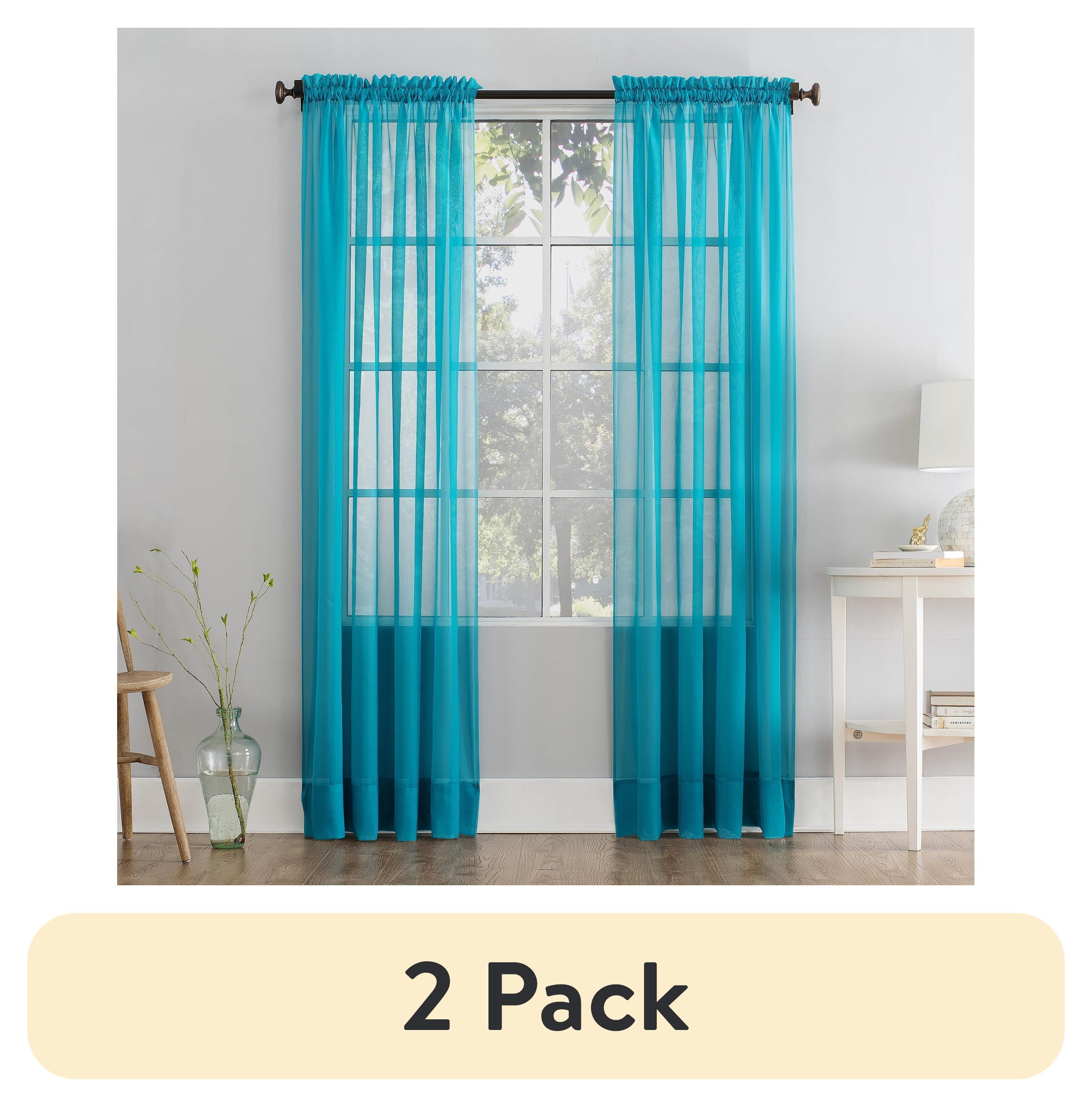 (2 pack) Mainstays Marjorie Sheer Voile Curtain Panel, 1 Panel ...