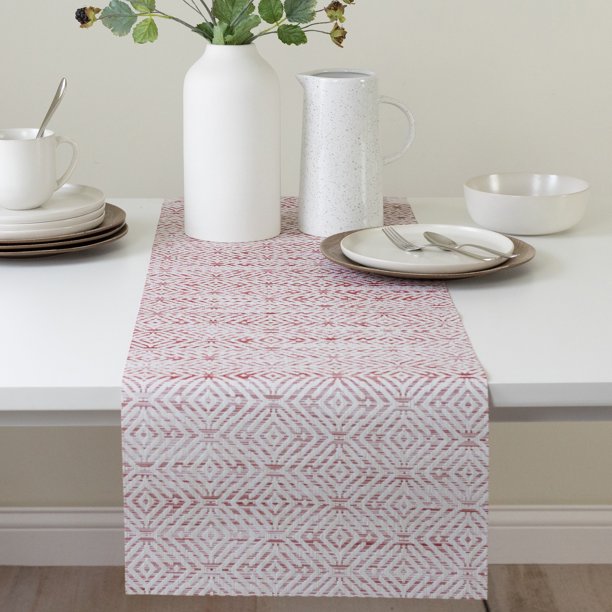 Mainstays Marlin Woven Vinyl Table Runner Red Sedona 14 x 72 - Walmart ...