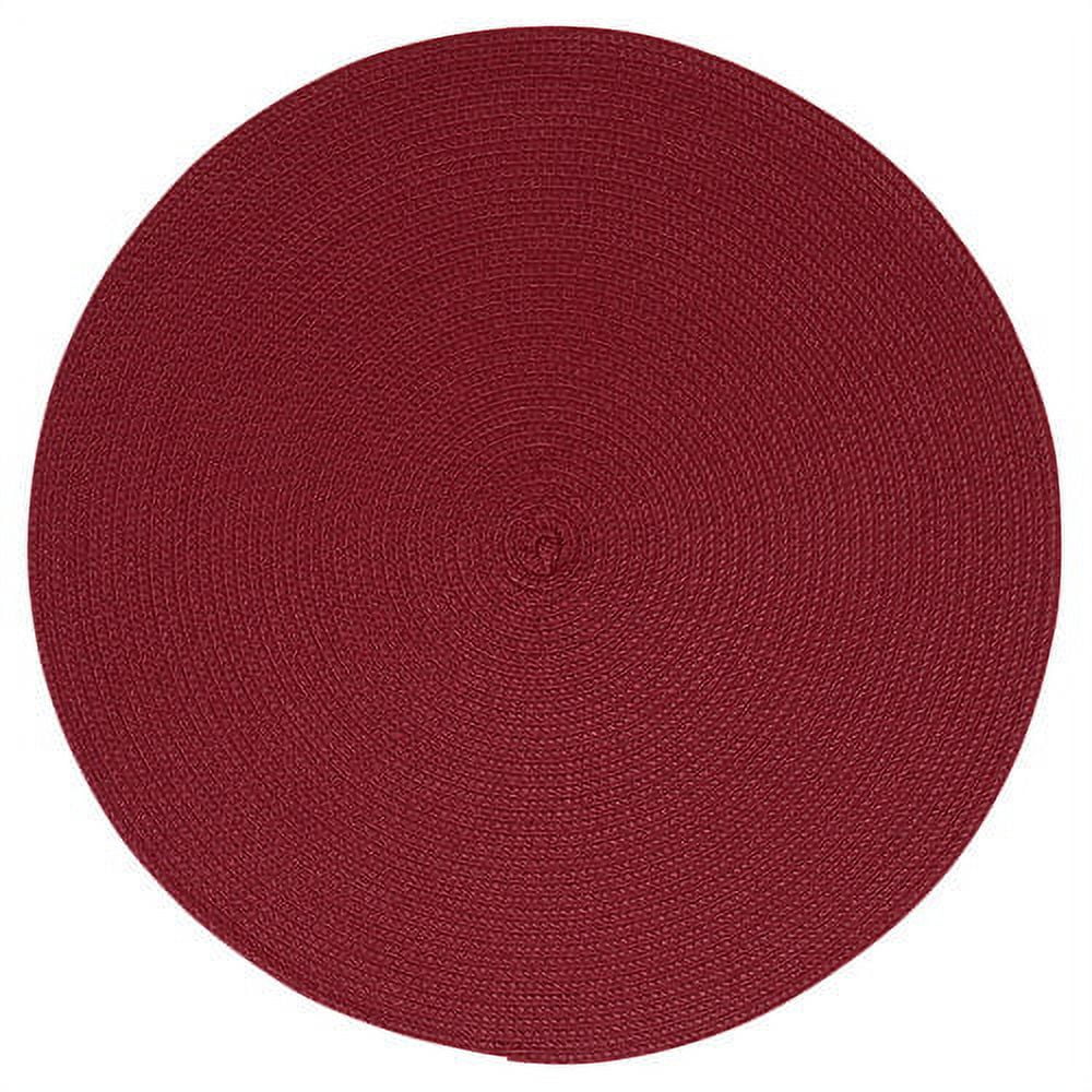 Mainstays Mars Solid Woven Round Placemat, 15" Round, Red Sedona, 1 ...