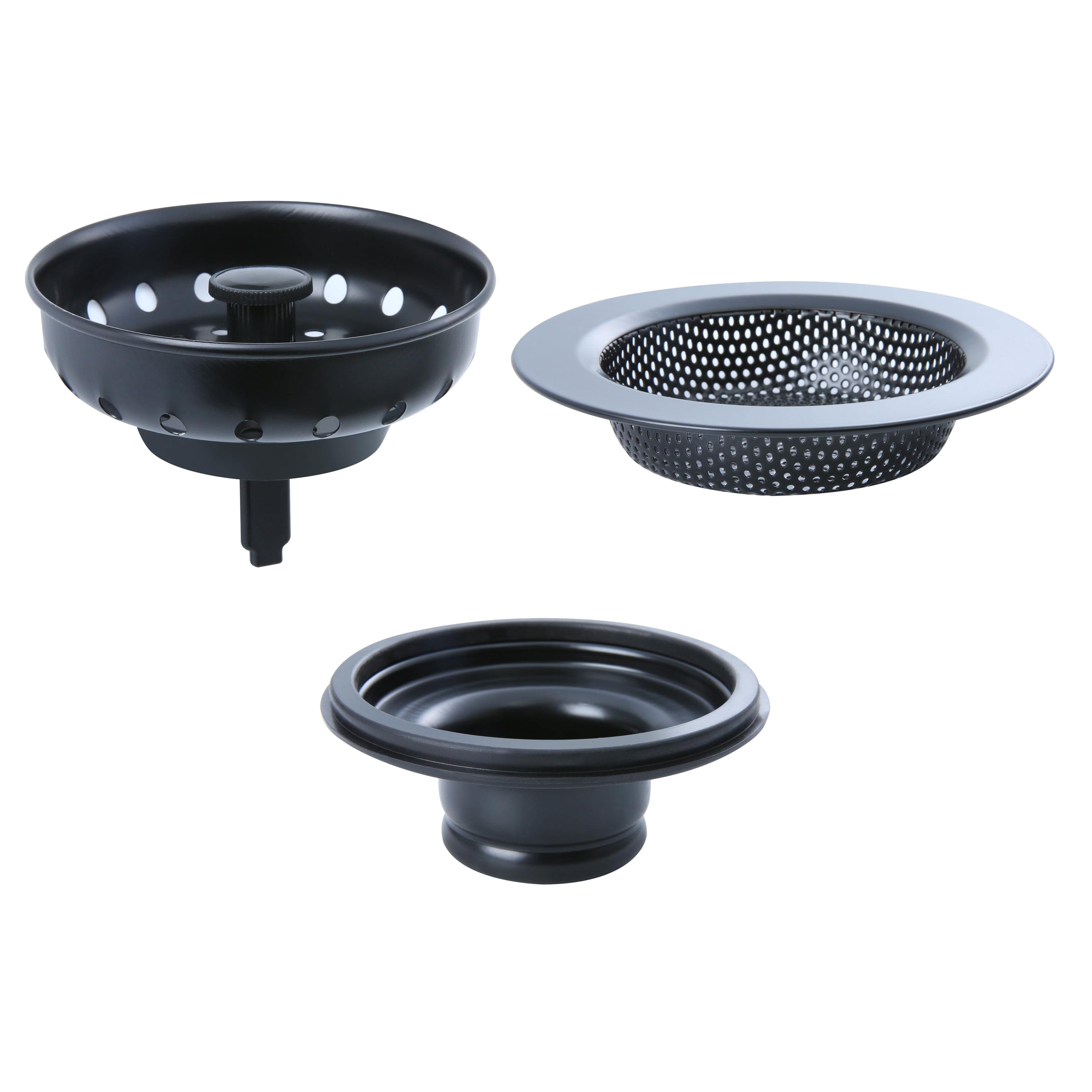 Mainstays Matte Black 3-pack Stainless Steel Sink Strainer, Stopper ...