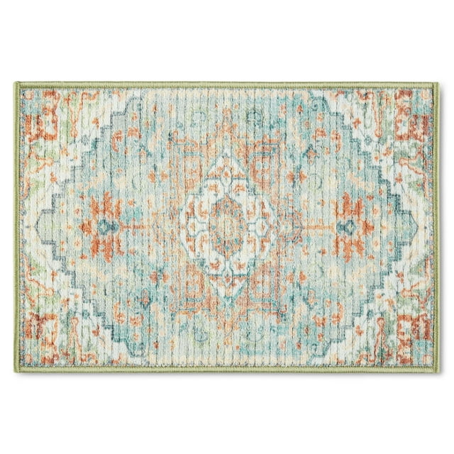 Mainstays Medallion Fabric Floor Mat, 18"x27", Blue - Walmart.com