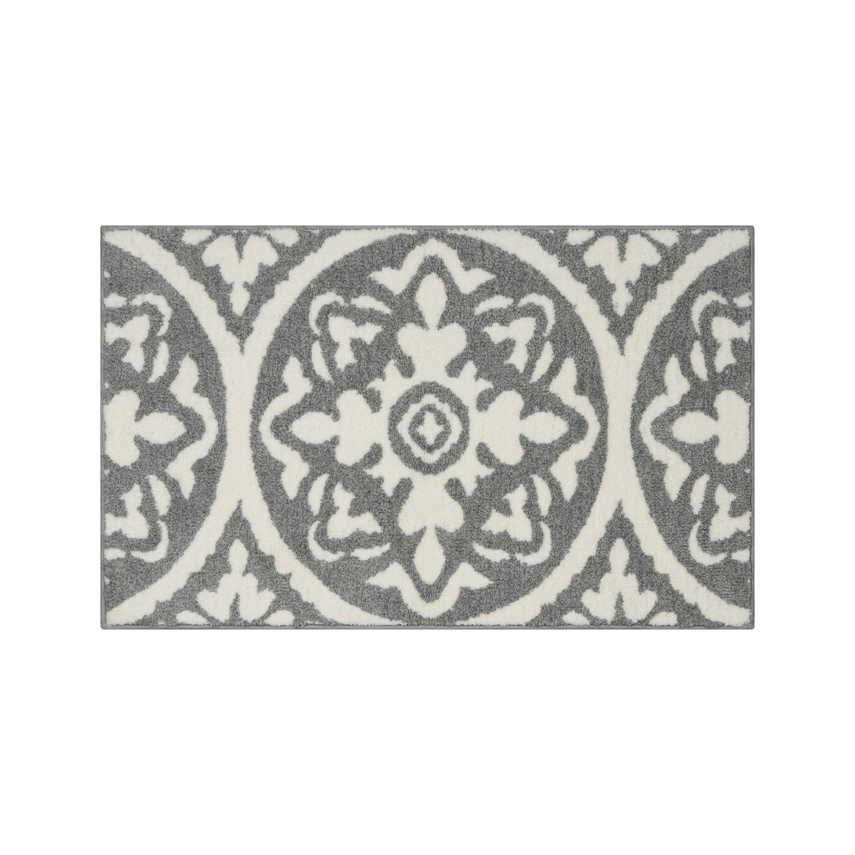 Mainstays Medallion Plush Grey Indoor Accent Rug - 20 x 34 - Walmart.com