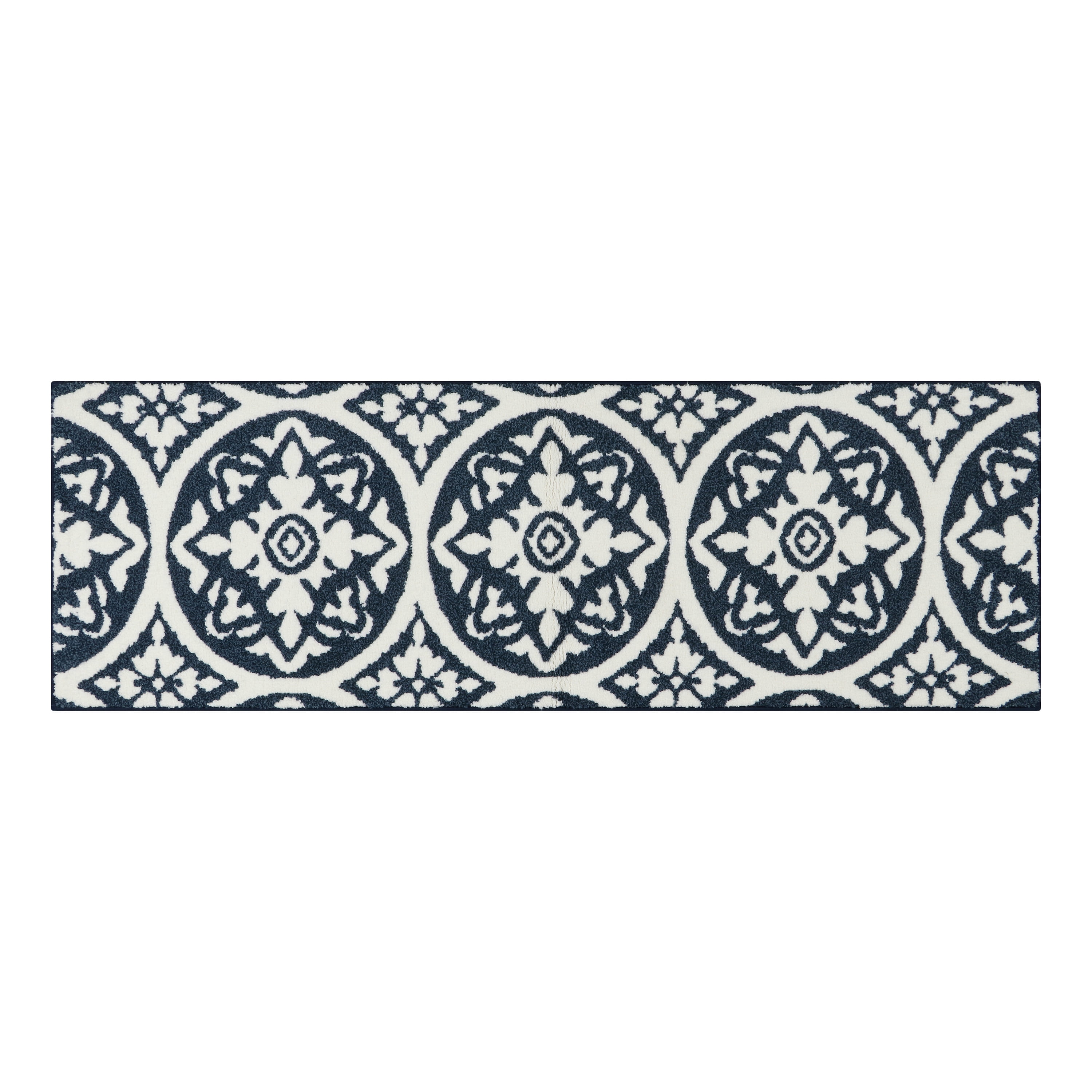 Mainstays Medallion Plush Navy Indoor Runner Rug - 20 x 60 - Walmart.com