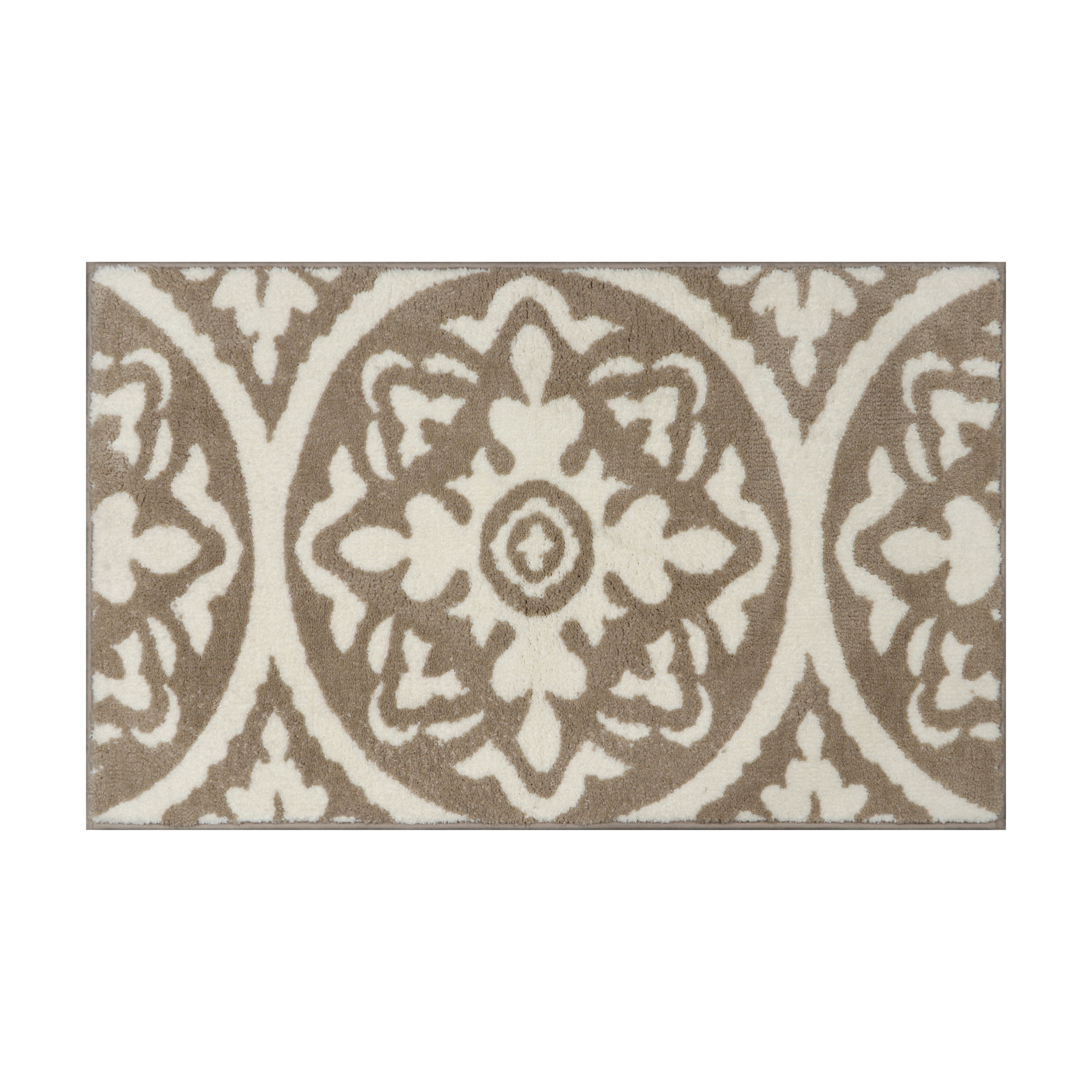 Mainstays Medallion Plush Tan Indoor Accent Rug, 20" x 34" - Walmart.com