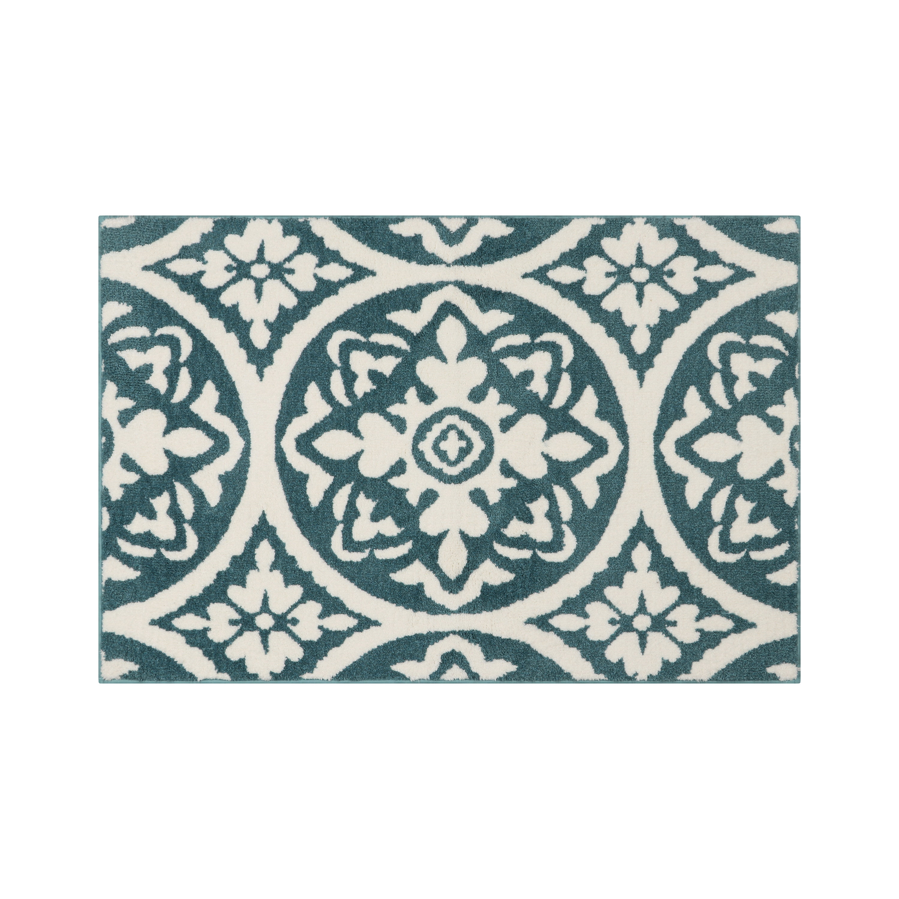 Mainstays Medallion Plush Teal Indoor Accent Rug, 30" x 45" - Walmart.com