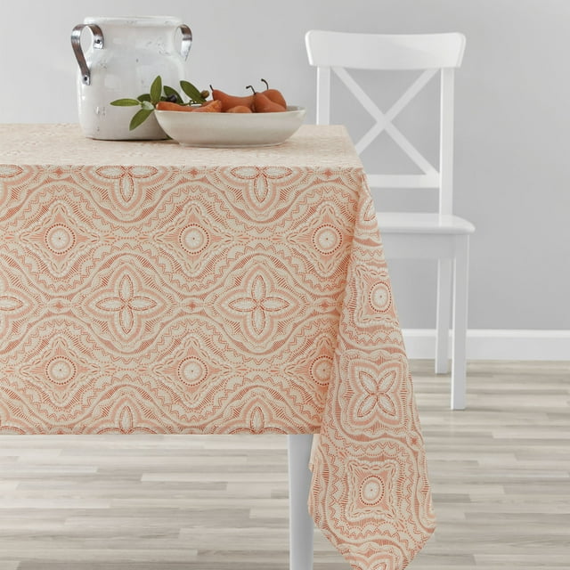 Mainstays Medallion Print Fabric Tablecloth, 60" x 84" Rectangle ...