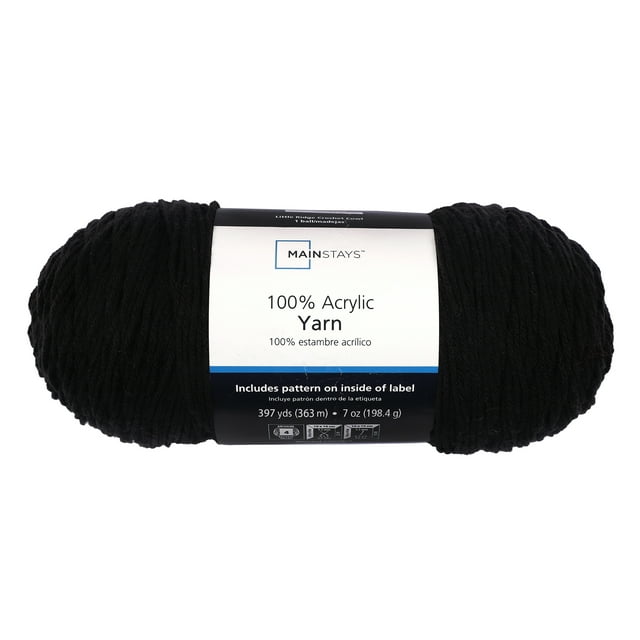 Mainstays Medium Acrylic Black Yarn, 7 Oz 397 Yards - Walmart.com