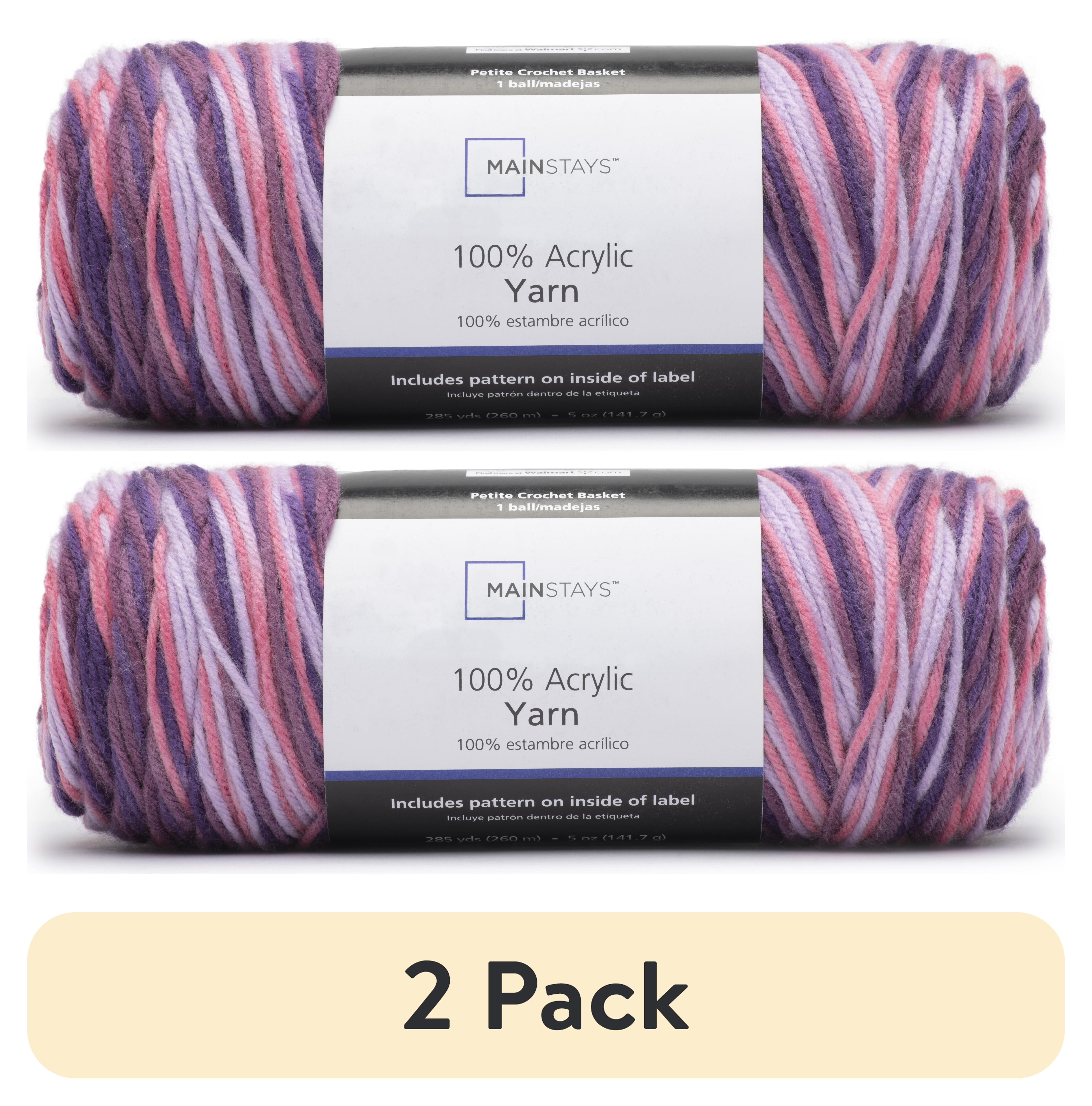 (2 pack) Mainstays Medium Acrylic Purple Yarn, 285 yd - Walmart.com