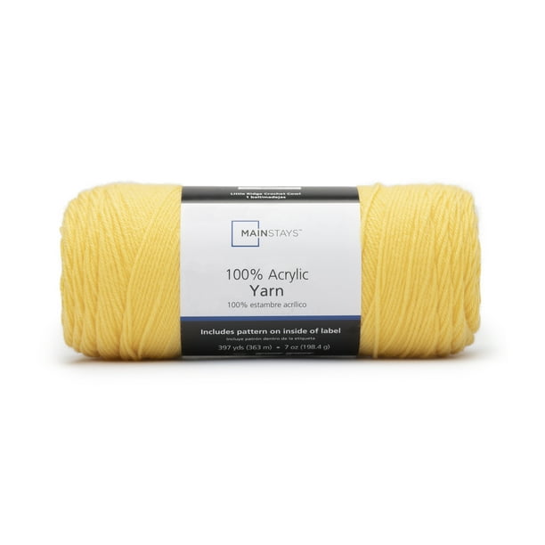 Mainstays Medium Acrylic Yellow Yarn,397 yd - Walmart Business Supplies