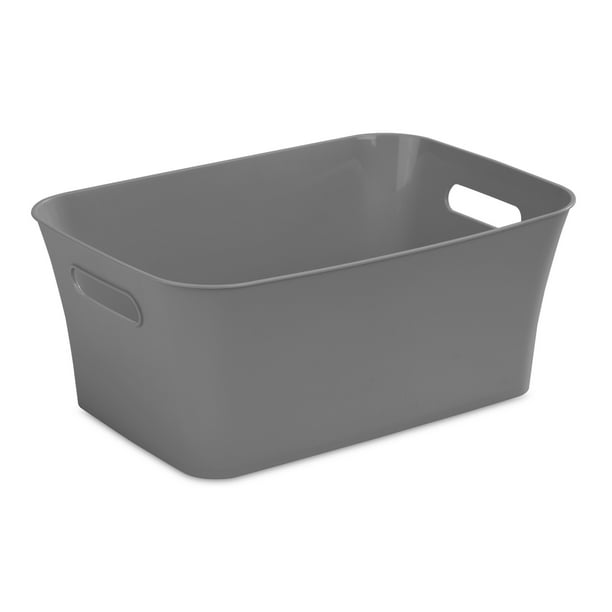 Mainstays Medium Storage Bin Plastic, Gray - Walmart Business Supplies
