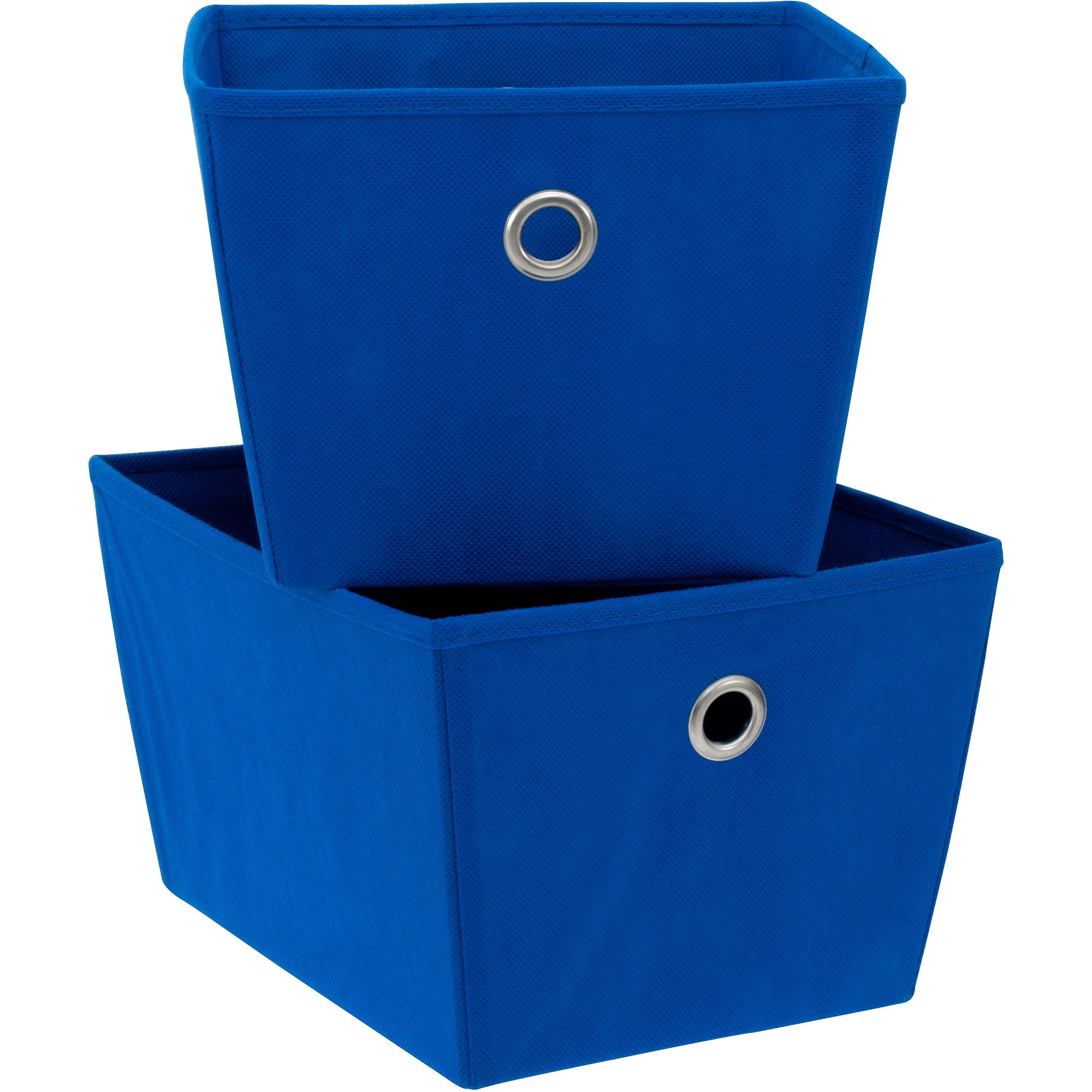 Mainstays Medium Non-Woven Fabric Bins, Set of 3, Blue Morpho - Walmart.com