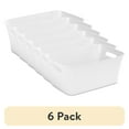 6 Pack Mainstays Medium Plastic Storage Bin White