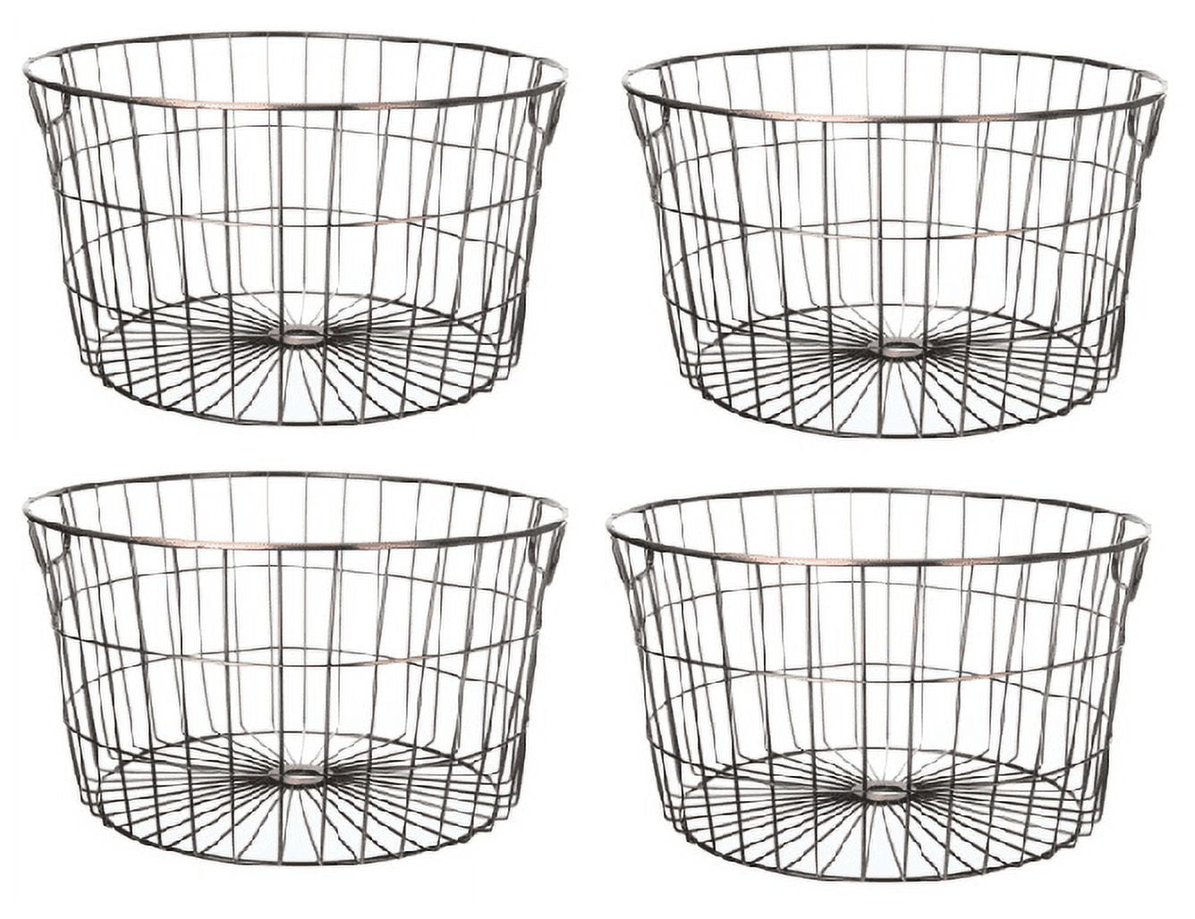 Mainstays Medium Round Wire Copper Storage Baskets - 4 Pack - Walmart.com