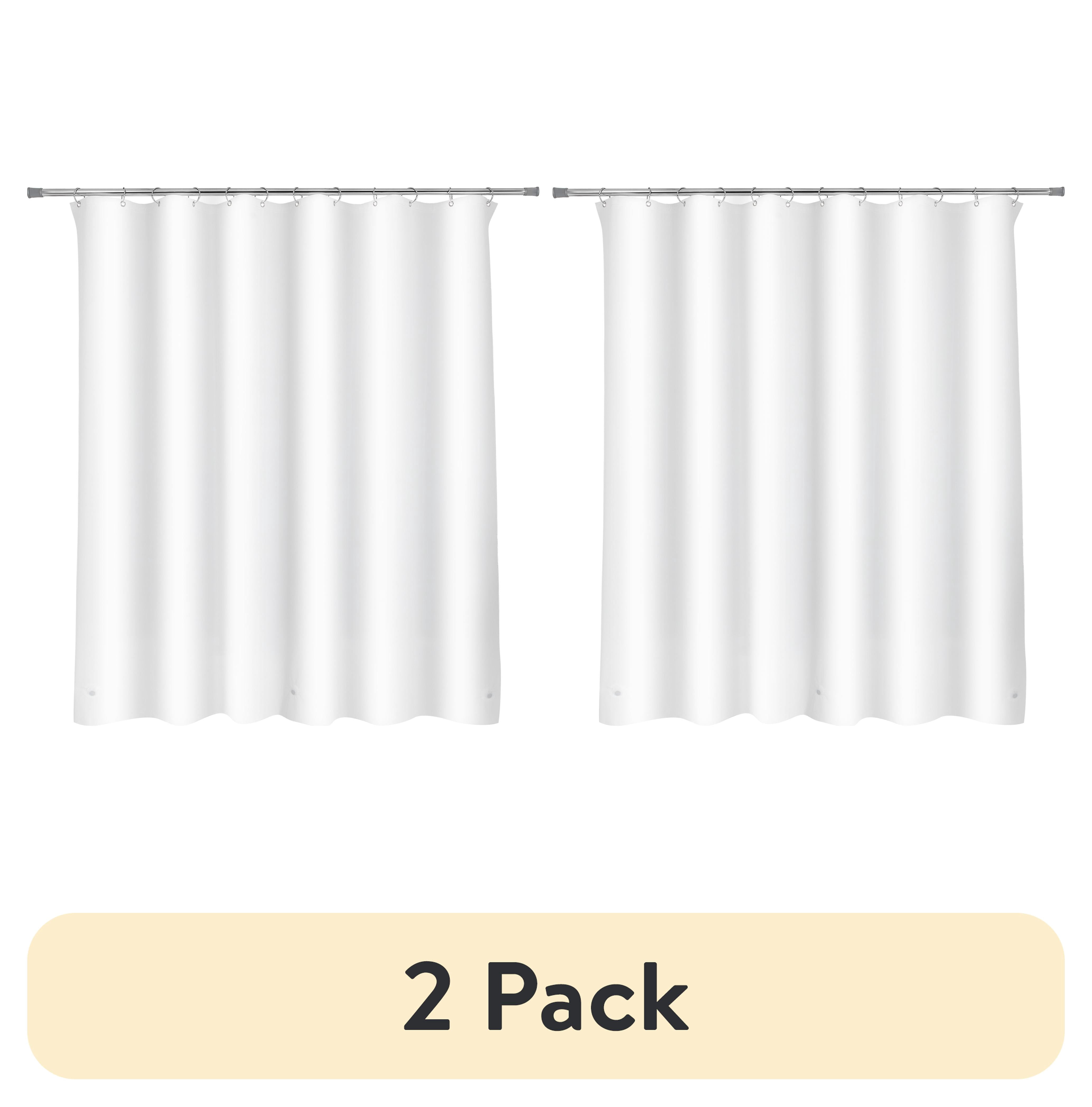 (2 pack) Mainstays Medium Weight PEVA Shower Liner, 70" x 71" - White ...