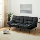 Mainstays Memory Foam Futon with 72" Black Faux Leather - Walmart.com