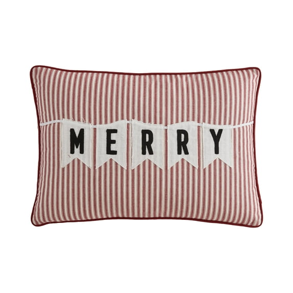 Mainstays Merry Banner Decorative Throw Pillow, 14”x20” - Walmart.com