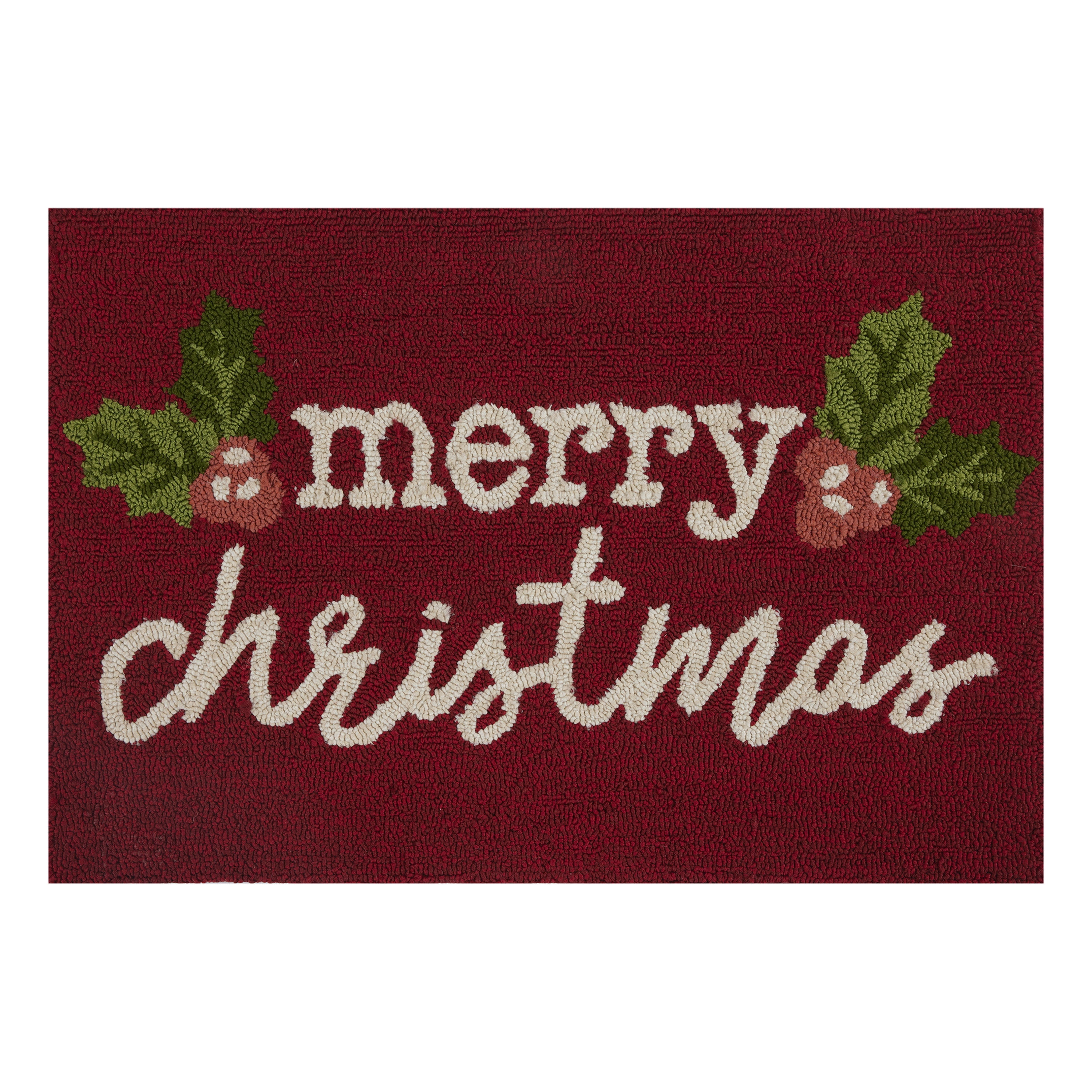 Mainstays Merry Hooked Holiday Indoor Accent Rug - 20" x 30" - Red ...