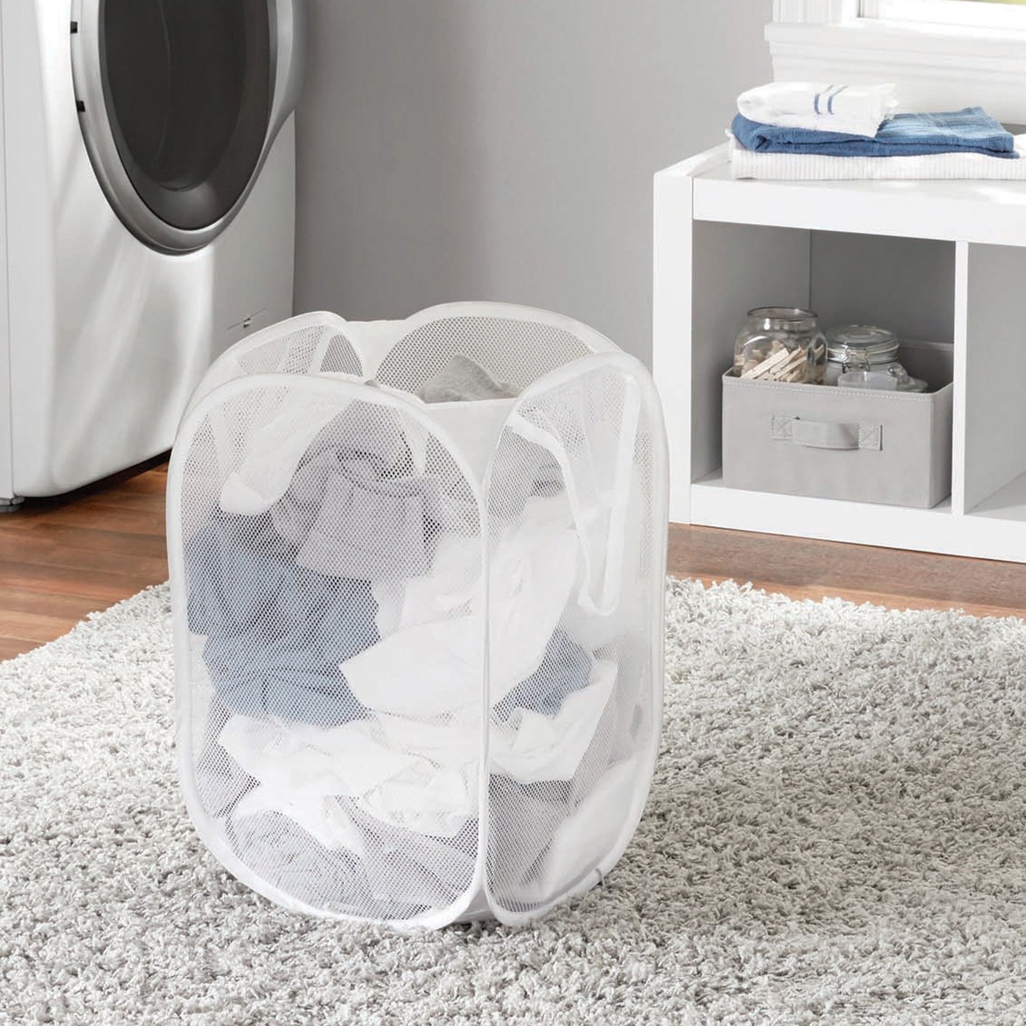 Mainstays Mesh Pop Up Hamper - Laundry and Home Organization - Walmart ...