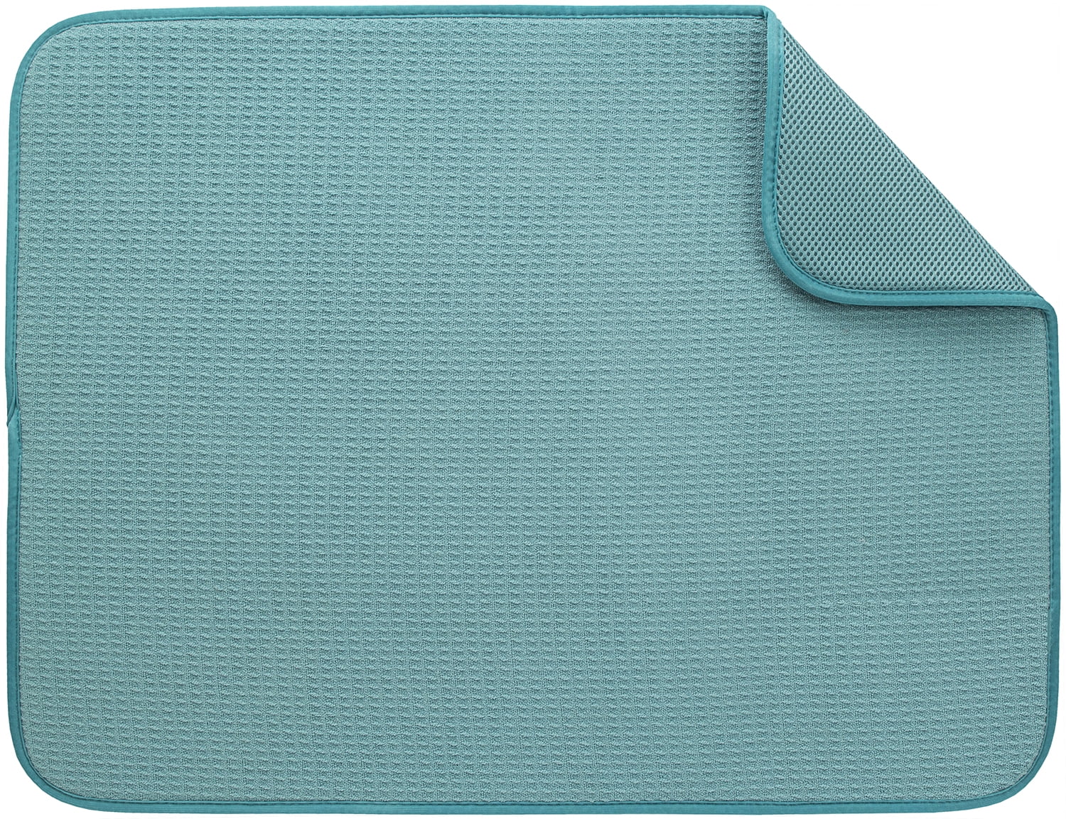 Mainstays Microfiber Dish Drying Mat Teal, 18x24 inches, reversible ...