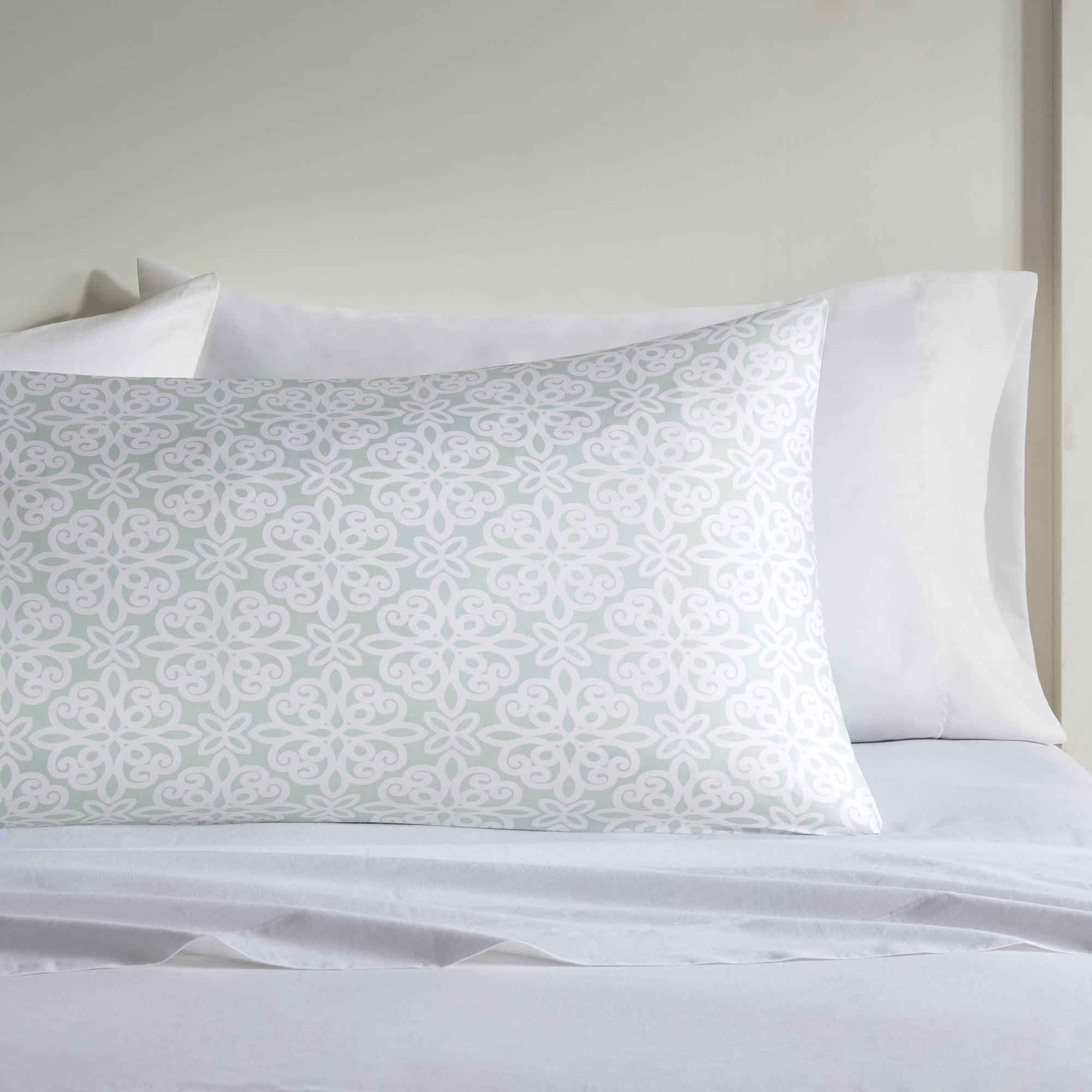 Mainstays Microfiber Pillowcase Cover Sage Tile Printed 20x32 Inches ...